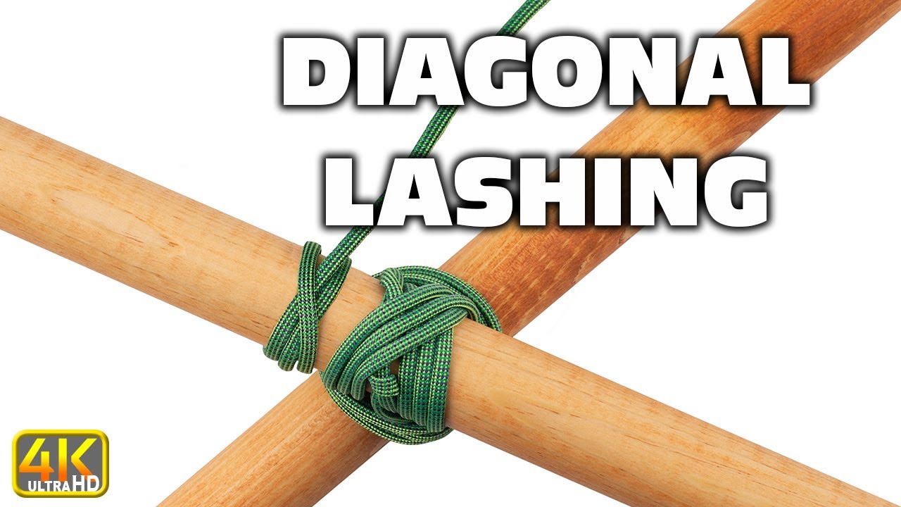 How to Tie A Diagonal Lashing - Scouting Skill (4k UHD) #survival - YouTube