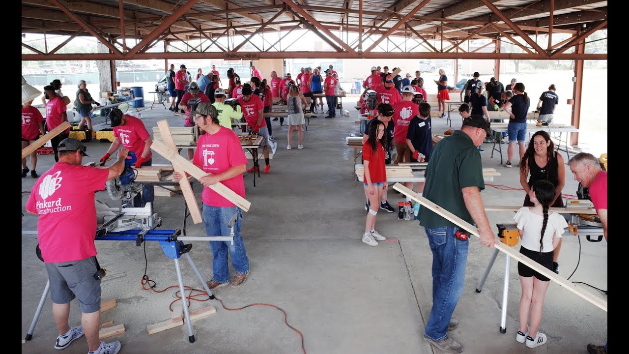 The Pink Crew Builds Beds for Kids in Need - YouTube