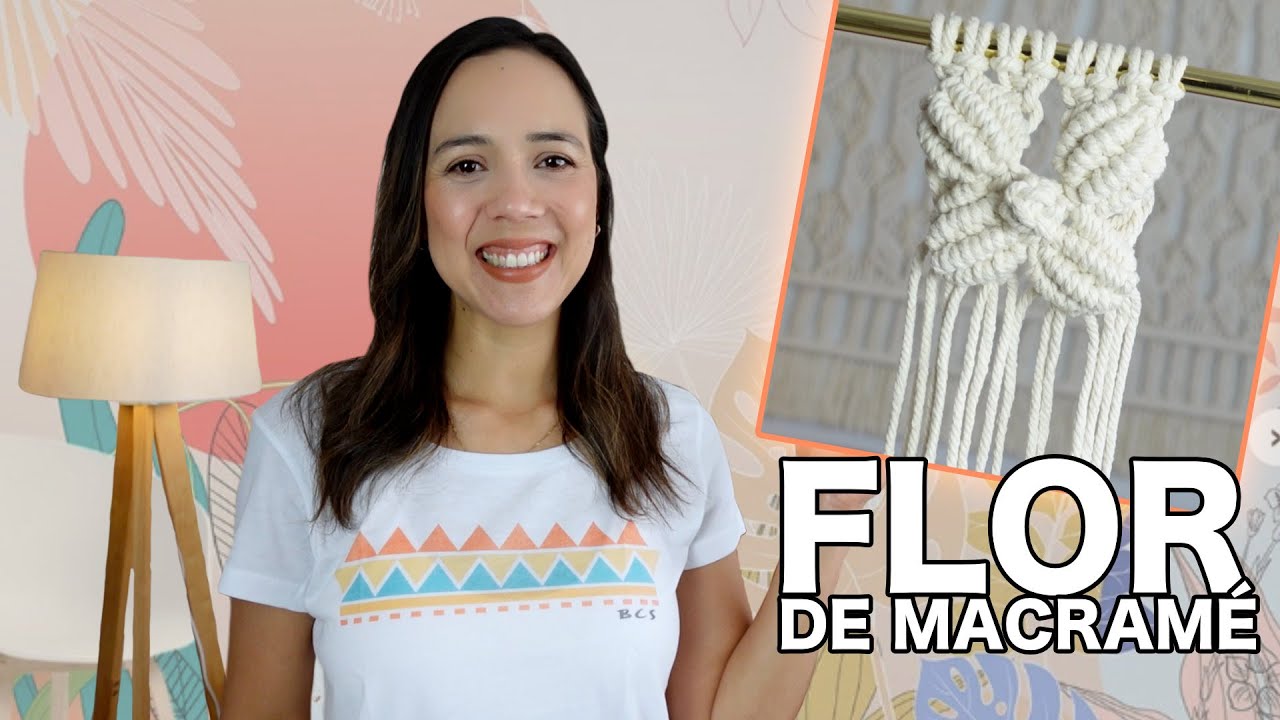 Tutorial de Macramé: Flor de Macramé con Nudo Festón y Bodoque | Tapiz ...