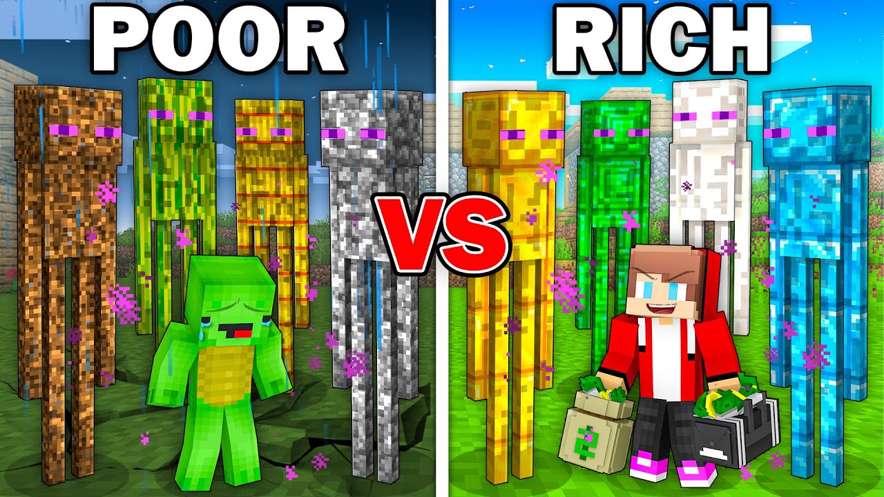 Mikey POOR vs JJ RICH Enderman Army Survival Battle in Minecraft ! - Maizen - YouTube