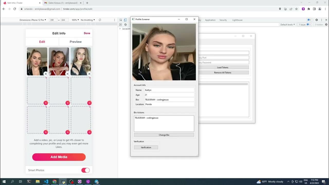 Tinder Bot - Change Bio Feature #tinder #tindertraffic #of - YouTube