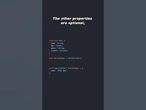 Typescript Partial type #javascript #engineering #programming #tutorial ...