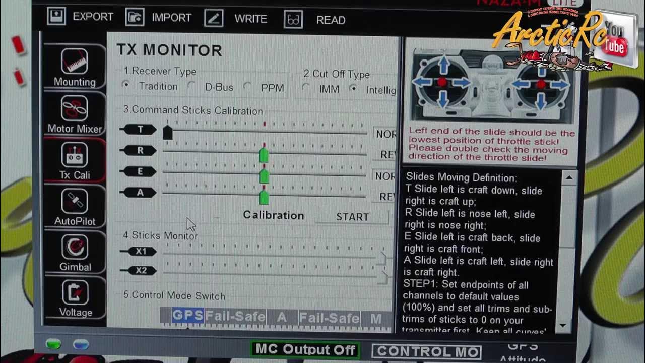 Spektrum DX9 - DJI Naza And Mixing Control mode Switch For Failsafe - YouTube