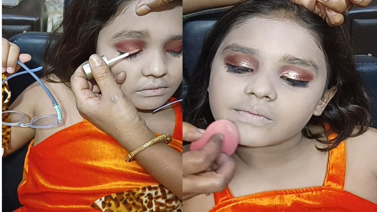 baby girl stage makeup look / बेबीगर्ल छोटे बच्चों का party फक्शन मेकअप ...