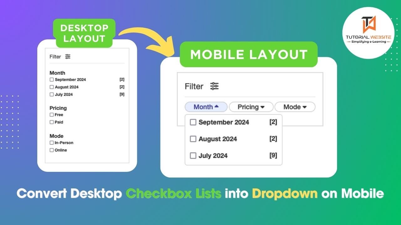 Convert Checkbox Lists Into Dropdown On Mobile Dropdown With Checkbox Checkbox In Dropdown