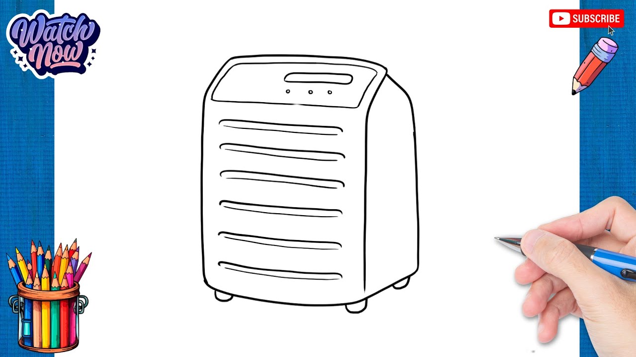 How to draw Air Purifier - Electronic Devices Drawing - YouTube