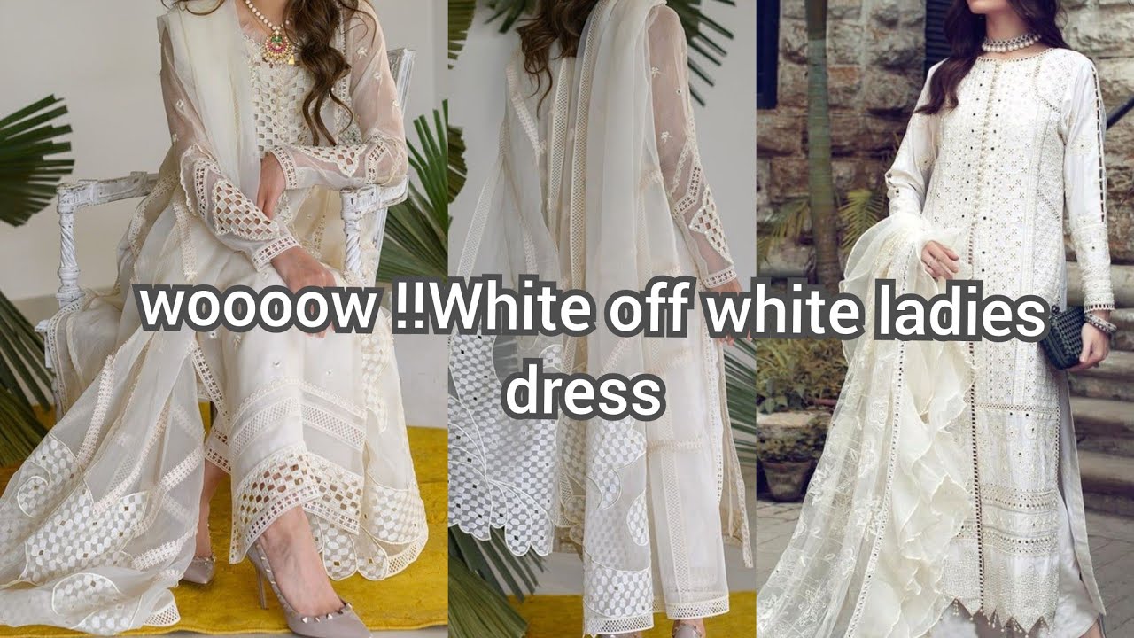 Most gorgeous Very attractive White off white ladies Dress Designing ...