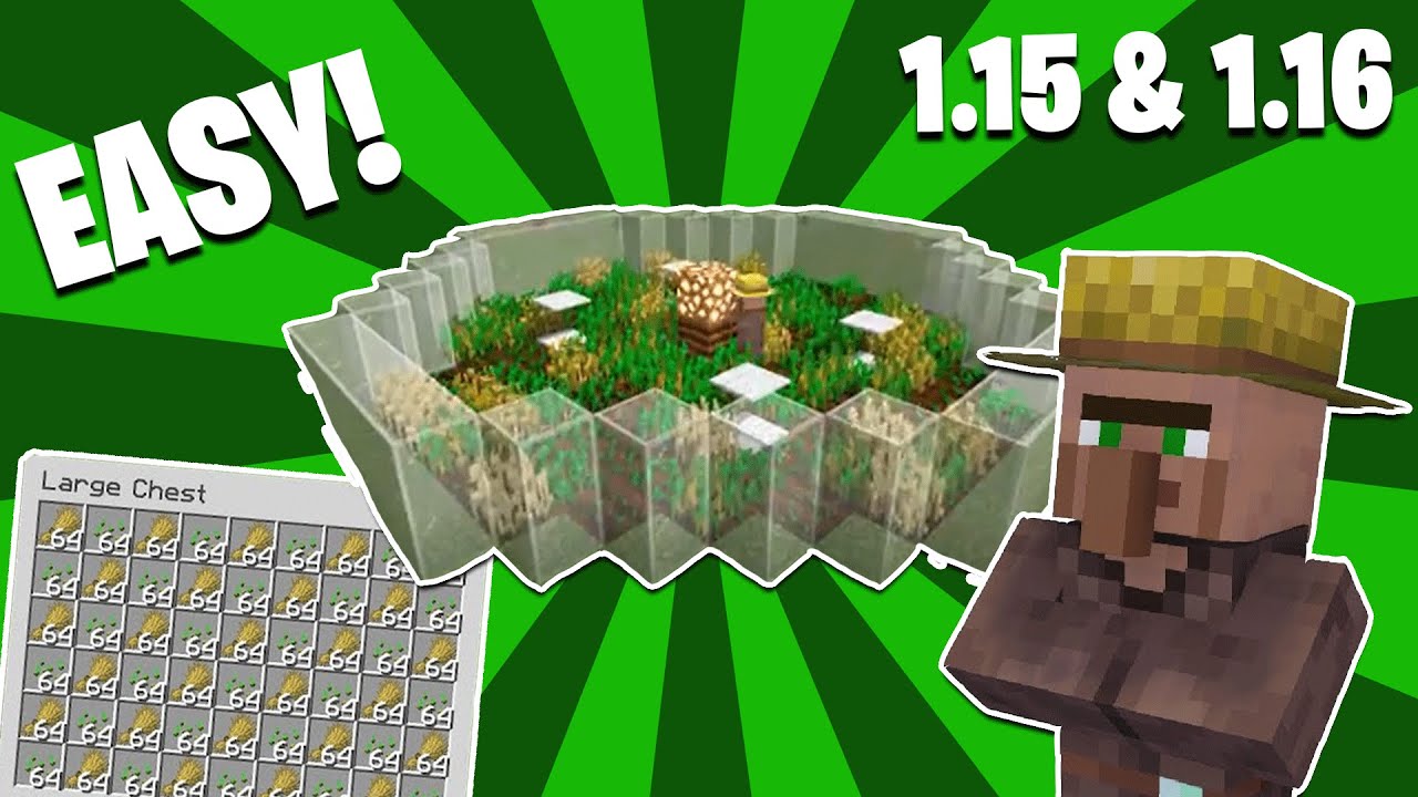 Minecraft Easiest Villager Wheat Farm - 150+ Per Hour - YouTube