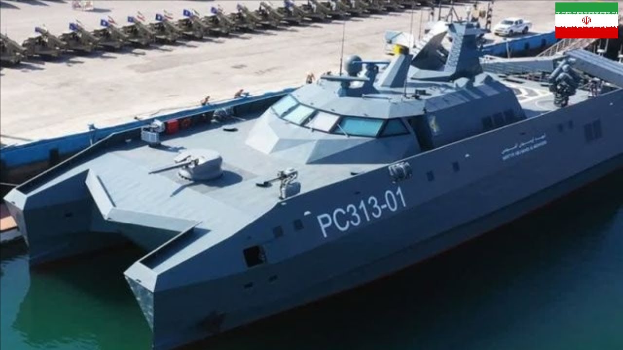 Iranian Navy Receives Abu Mahdi Stealth vessel and Missile Boats - YouTube