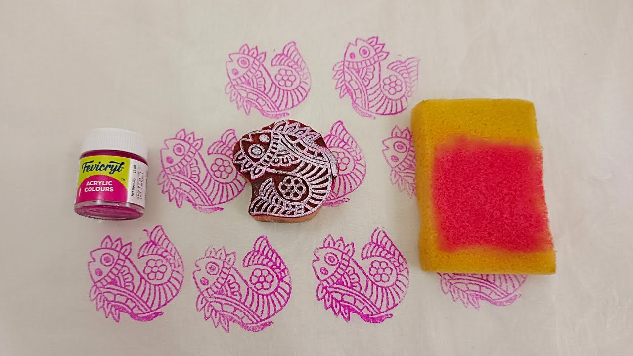 Block Printing on sarees made easy | Block printing technics for ...