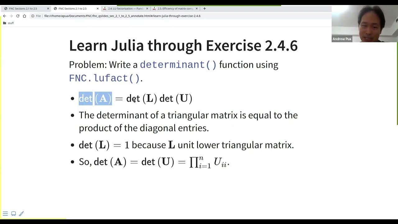 Fundamentals of Numerical Computation: Linear systems of equations (fnc01 2) - YouTube