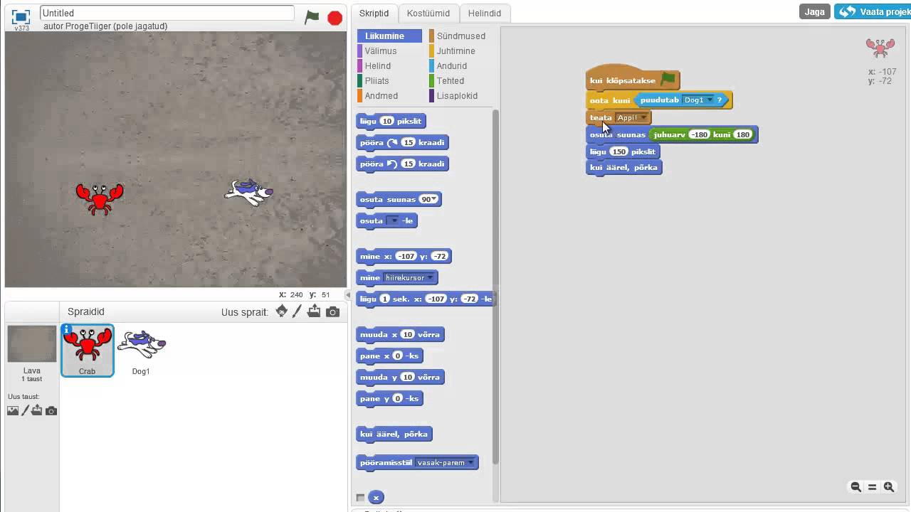 Scratch 13 video 2. Krabimäng - YouTube