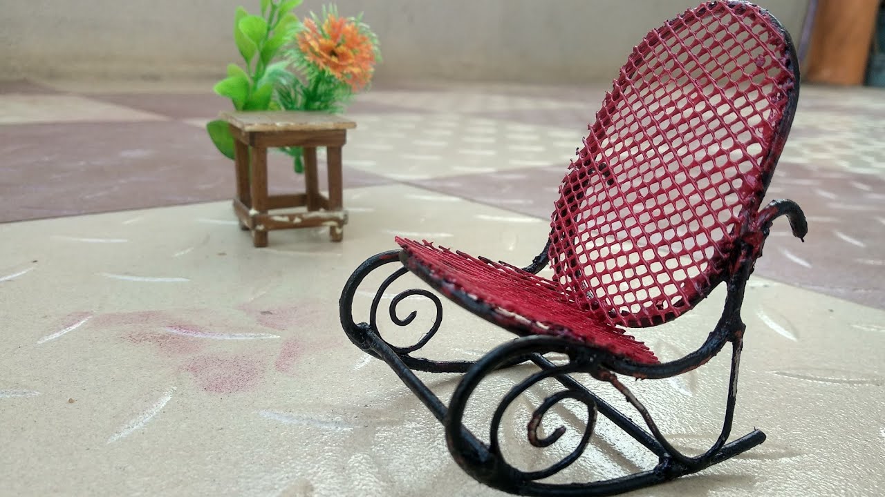 #How to make a miniature metal wire rocking chair, step by step, easy ...