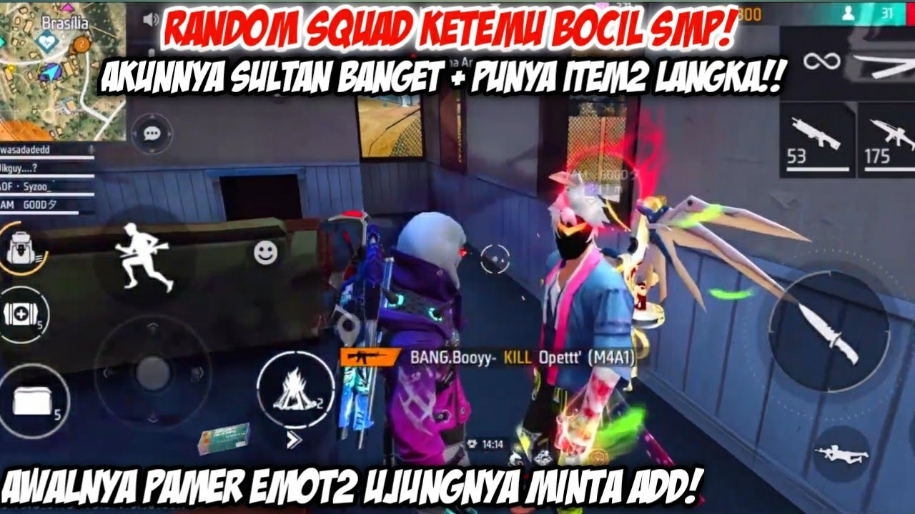 RANDOM KETEMU BOCIL SMP SULTAN PARAH + PUNYA ITEM2 LANGKA! GILA!! FREE FIRE MAX - YouTube