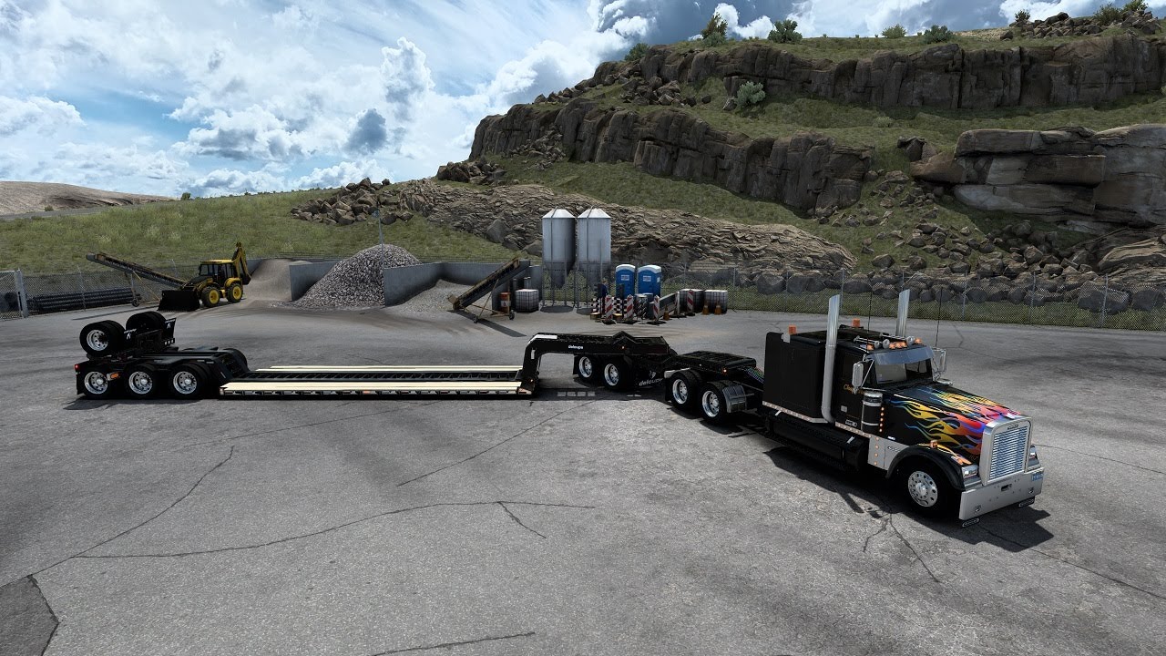 ATS Ruda Classic XL pulling Dro Modding Lowboy to Cedar City - YouTube