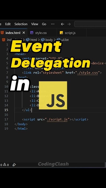 Event Delegation in JavaScript 🚀 | CodingClash | #javascript # ...