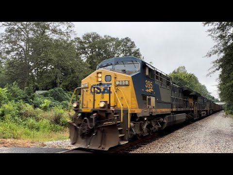 CSX 395 leading through downtown Warm Springs, Ga. - YouTube