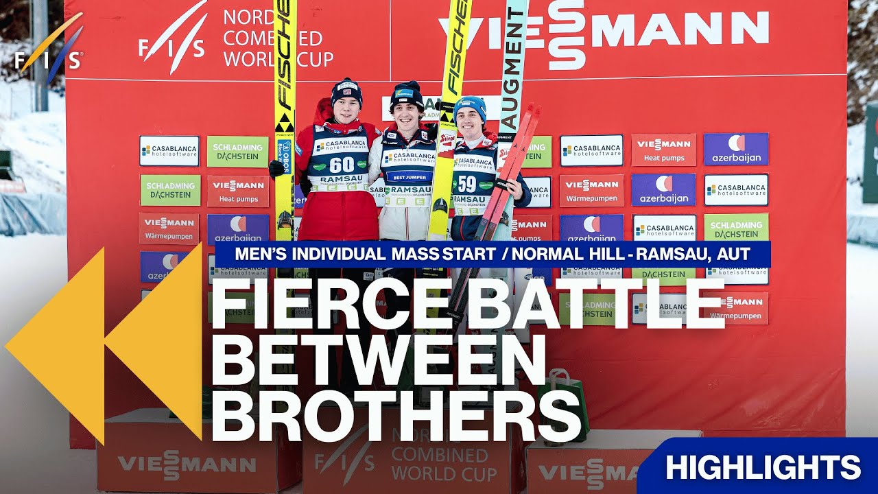 FIERCE BATTLE BETWEEN BROTHERS | Highlights | FIS Nordic Combined - YouTube