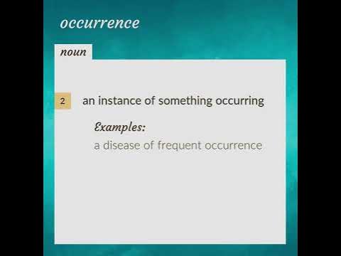 Occurrence | meaning of Occurrence - YouTube