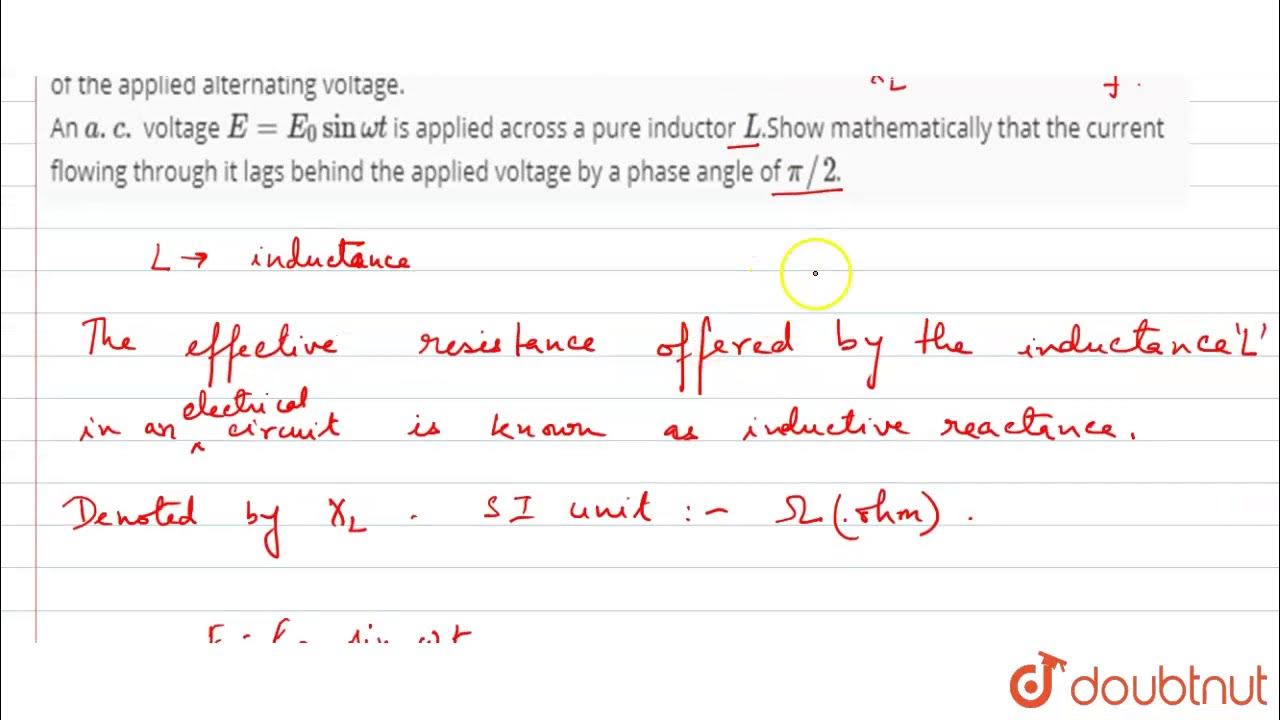 Explain the term 'inductive reactance'.Show graphically the variation of - YouTube
