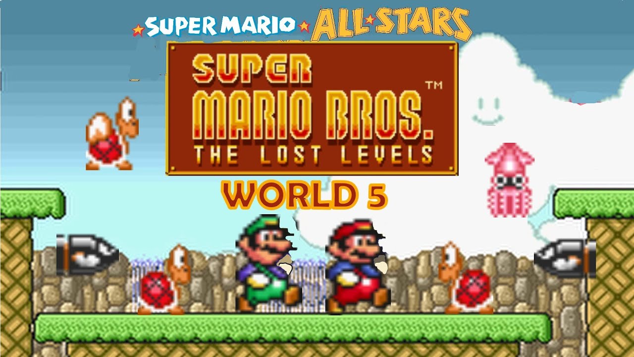 Super Mario All Stars: Super Mario Bros (The Lost Levels) World 5 - YouTube