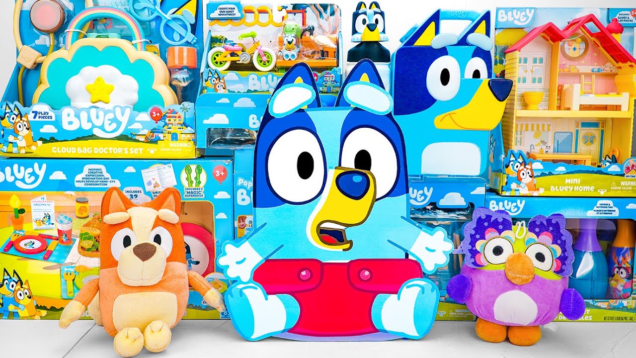 Bluey Toy Collection Unboxing Review | Baby Bluey Mystery Box & Bluey ...