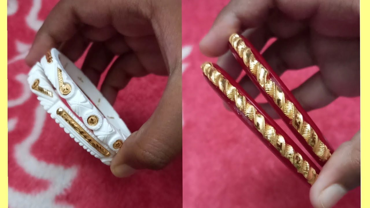 22ct Hallmark gold Sankha and Pola churi bandhai design - YouTube