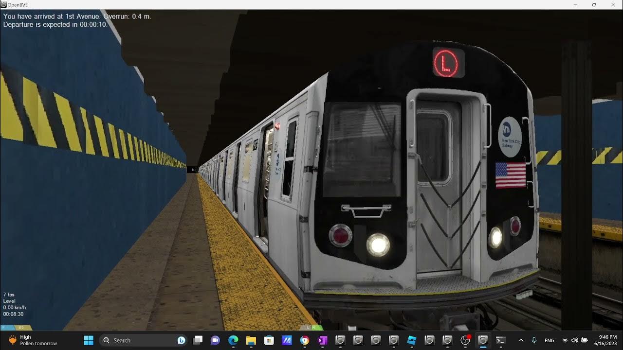 Openbve Gameplay Simulator NYCT BMT 1.8 R143 Kawasaki L Train to Canarsie Rockaway Parkway ...