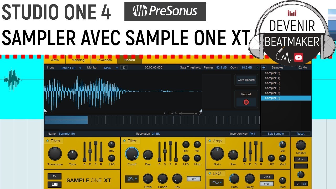 Studio One 4 : Comment SAMPLER avec SAMPLE ONE XT ? - YouTube