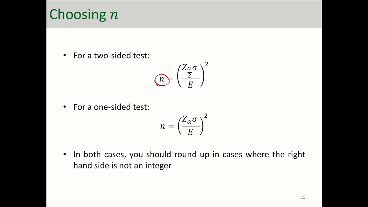 Hypothesis Testing Confidence Interval Half Width And Choosing A