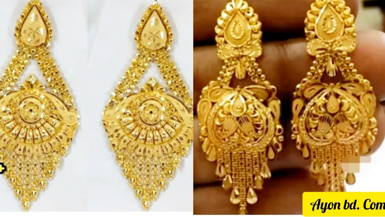Latest gold earing deasine /Gold earrings collection /bridal jewellery ...