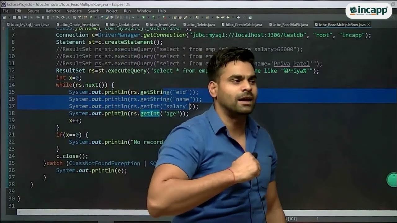 JDBC ResultSet MetaData | Java | Rahul Chauhan | Incapp - YouTube