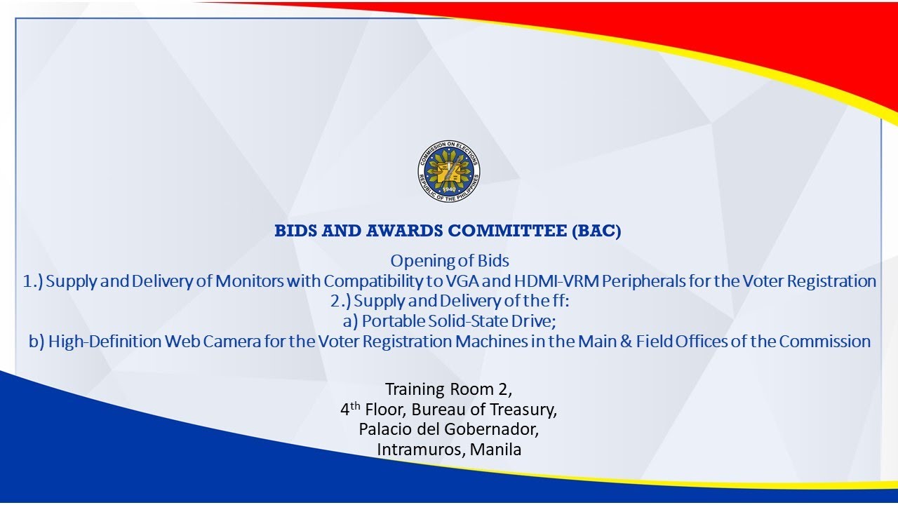 Bids and Awards Committee (BAC) - YouTube
