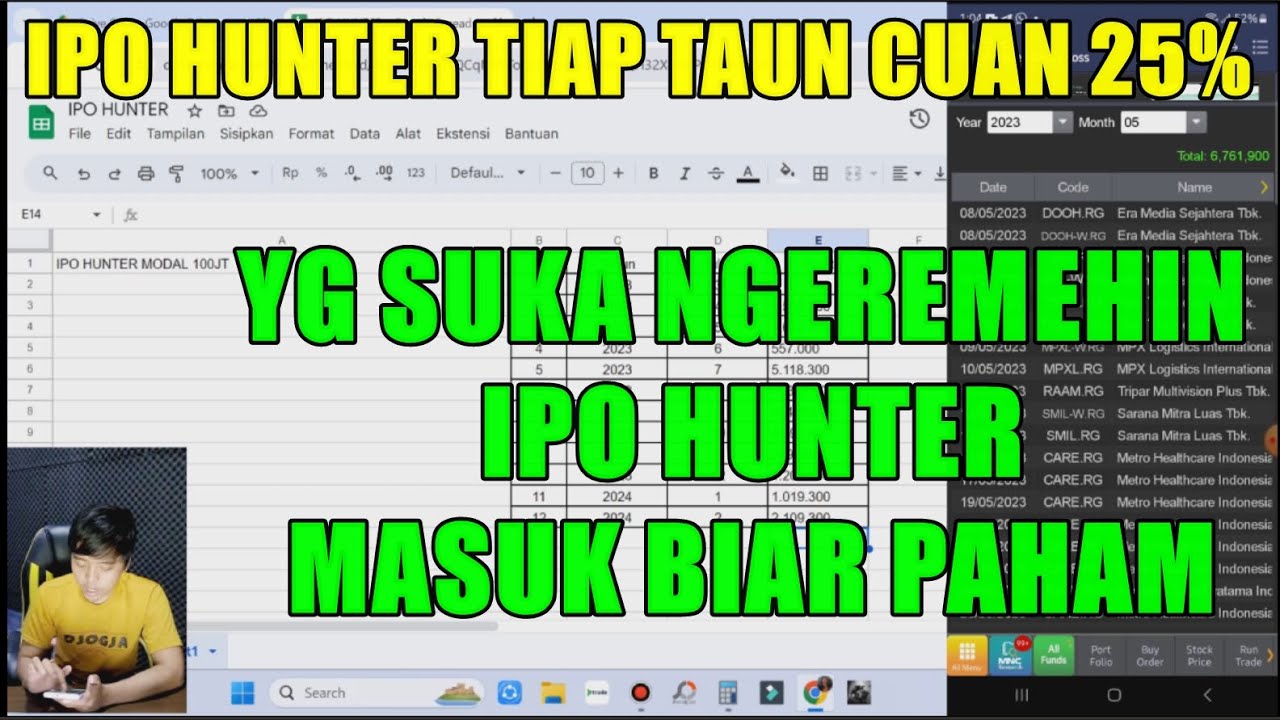 Berapa sih Profit taunan IPO hunter saham ?? - YouTube