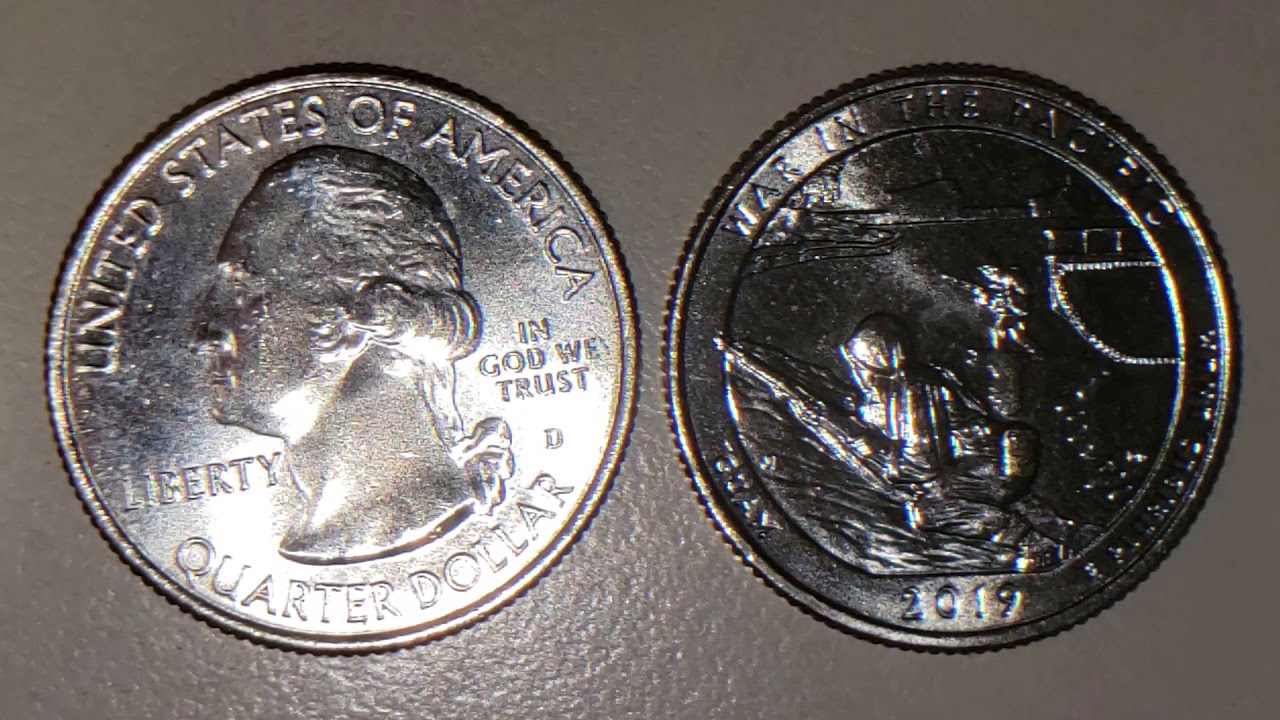 2019 W GUAM "WAR IN THE PACIFIC" US QUARTER FOUND IN A REGULAR $10 BANK ...
