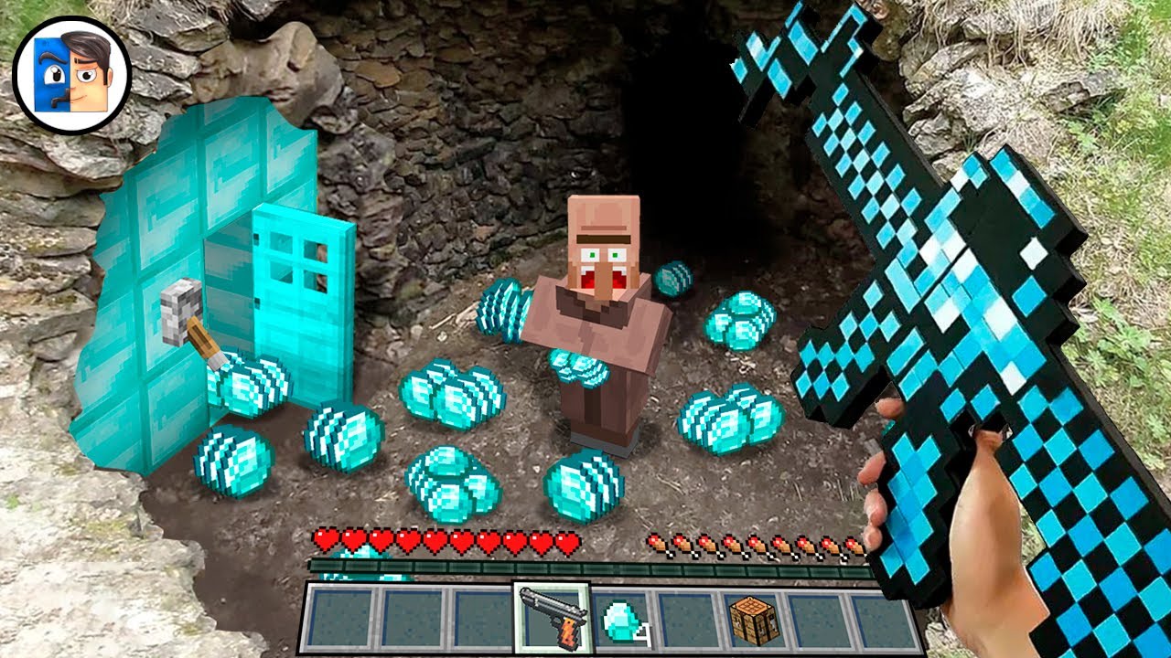 Minecraft in Real Life POV - SECRET DIAMOND VILLAGER BASE Realistic ...