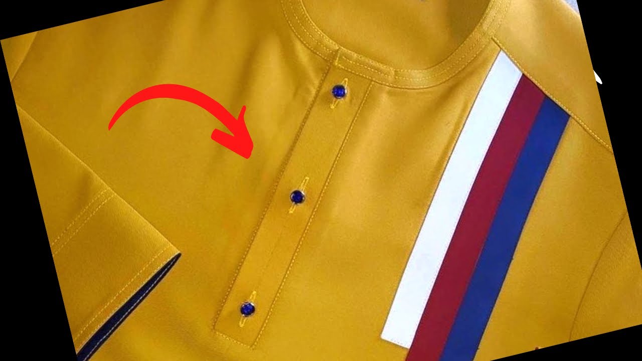 How to make a polo placket on a senator step by step - YouTube