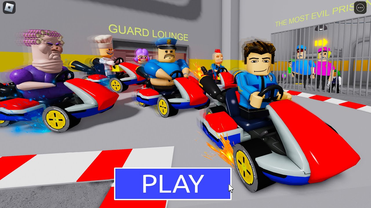 GO KART BARRY'S PRISON RUN! New Scary Obby (#Roblox) - YouTube