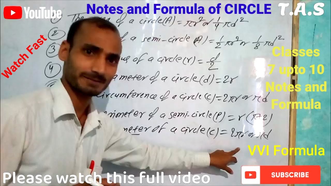 Circle//Notes and Formula of Circle Chapter// Most Important Formula ...