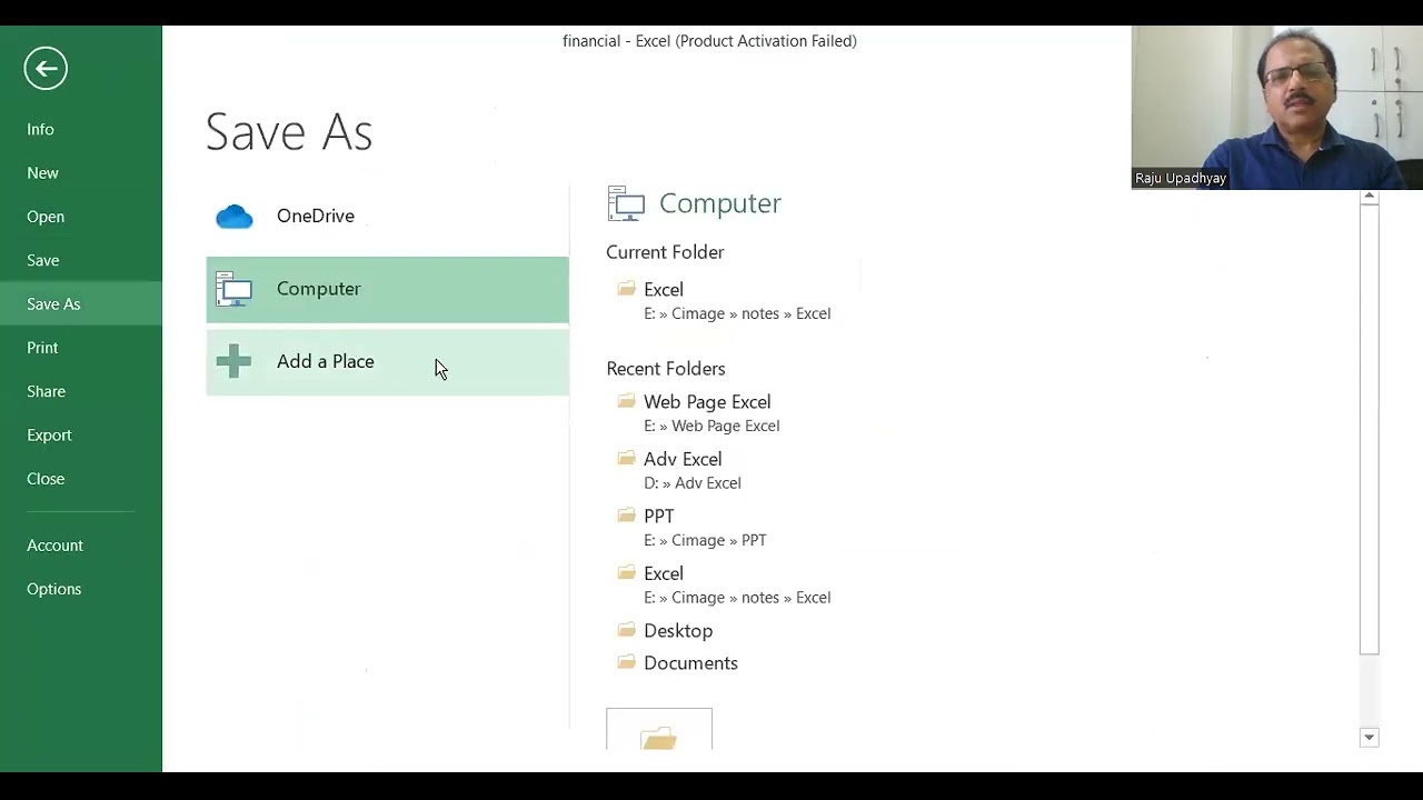 Workbook Export To Pdf Excel Prof Raju Upadhyay Youtube