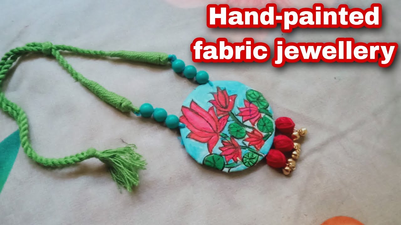 Handpainted fabric jewellery making/Pichwali art jewellery/Handmade ...