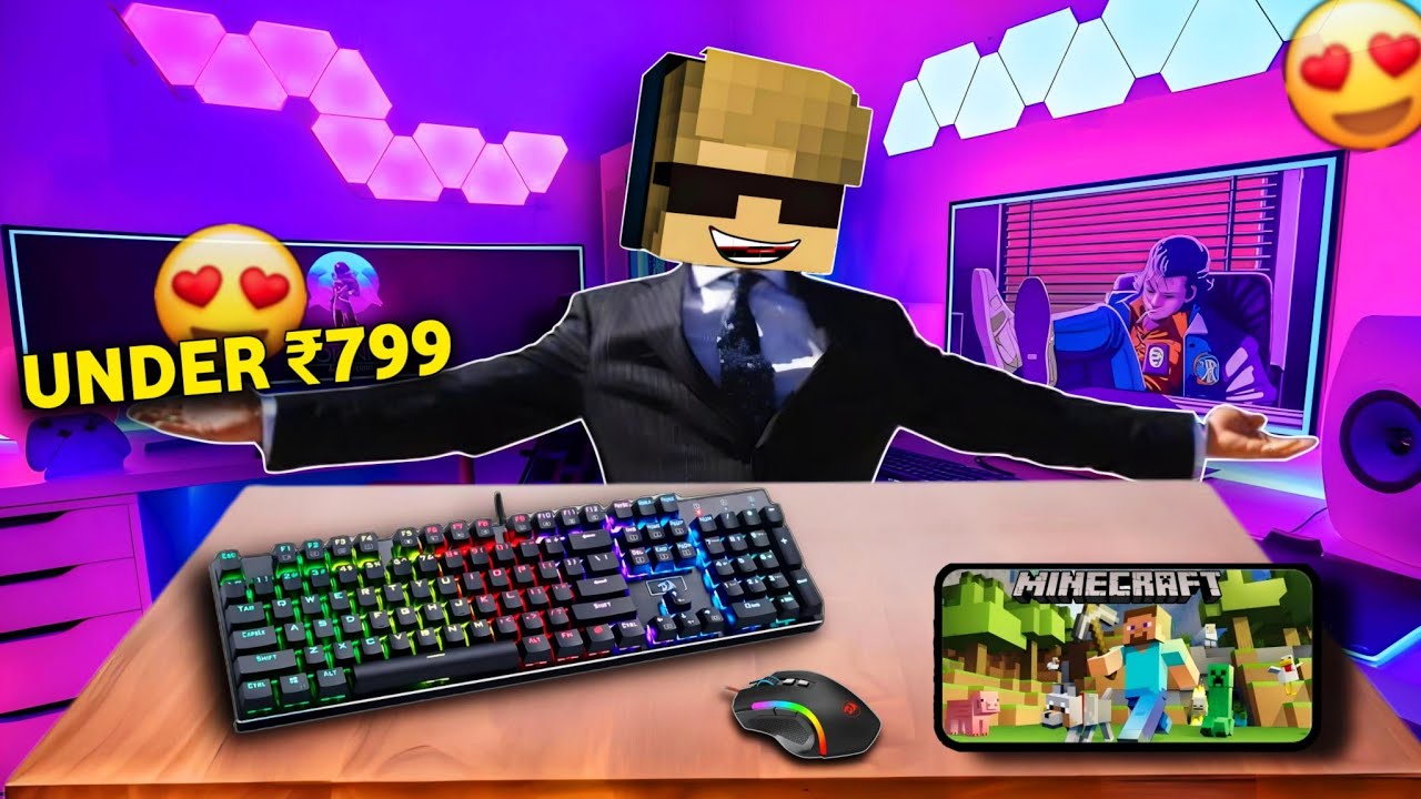 Playing Minecraft PE with KEYBOARD and MOUSE || Mini Dream Setup ...