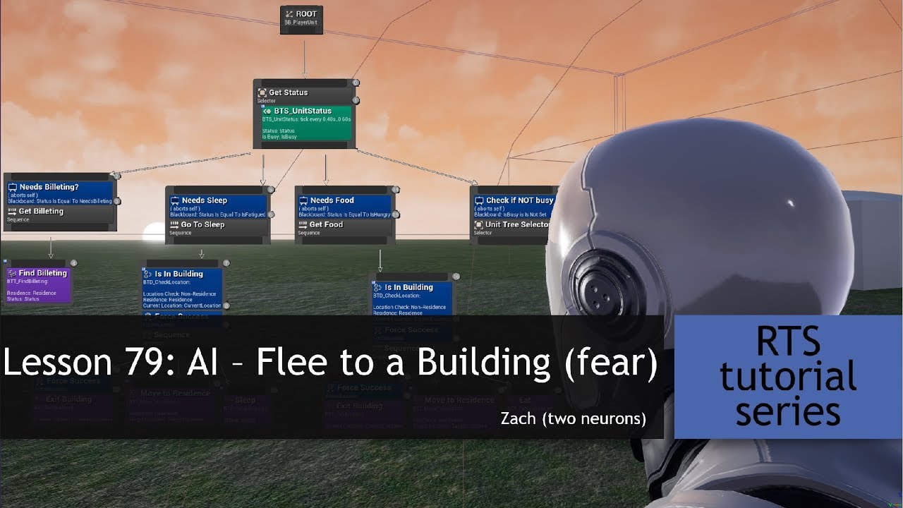 8.79 AI - Flee to Building [UE4 - RTS Tutorial] - YouTube