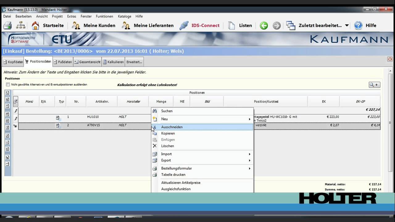 Holter Online SHK/IDS Connect zu ETU Kaufmann - YouTube