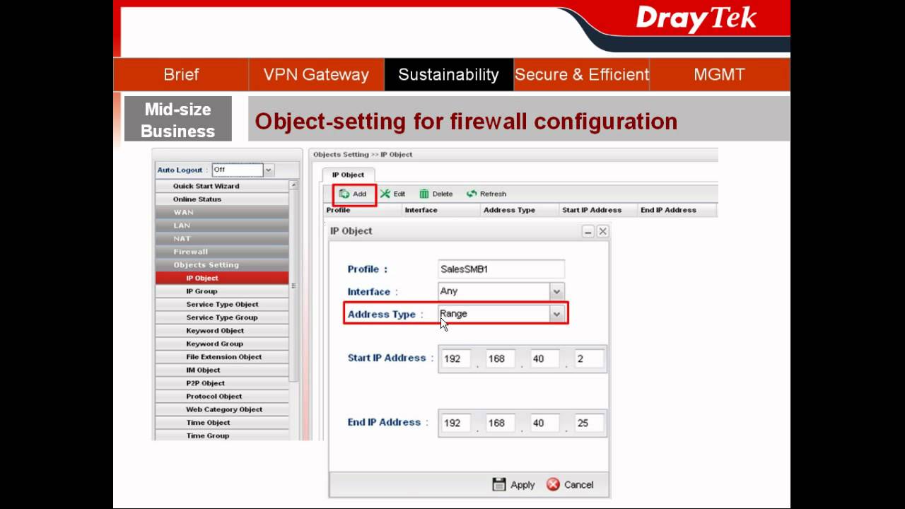 DrayTek Vigor3900 - Object-based Firewall - YouTube