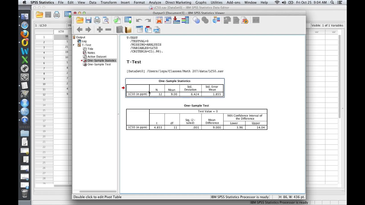 Small-Sample Confidence Intervals for the Mean in SPSS - YouTube