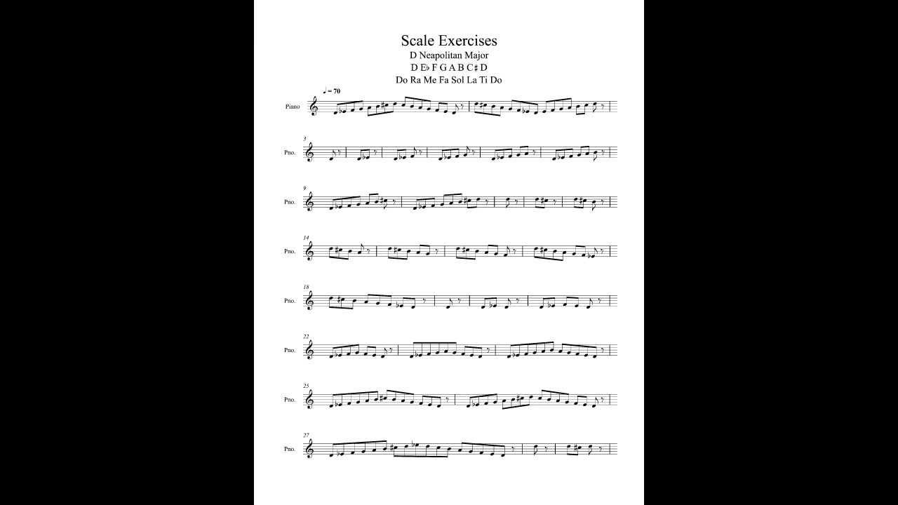 Scale Exercises D Neapolitan Major - YouTube