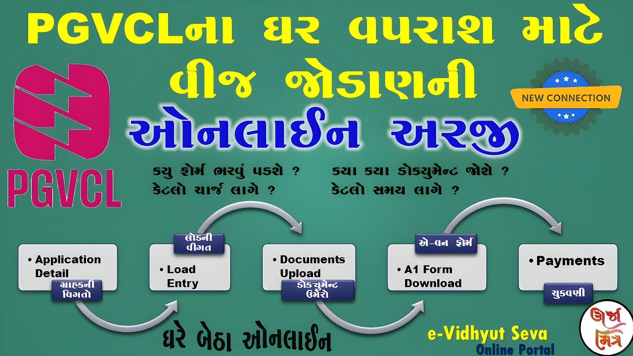 PGVCL ના ઘર વપરાશ માટે વીજ જોડાણની ઓનલાઈન અરજી કઈ રીતે કરવી ? || New ...