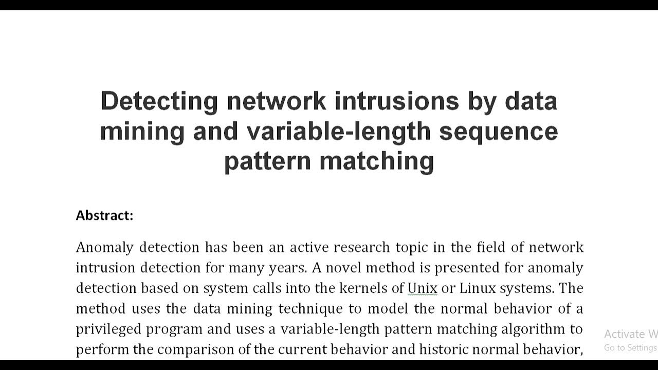Detecting network intrusions by data mining and variable length sequence pattern matching - YouTube