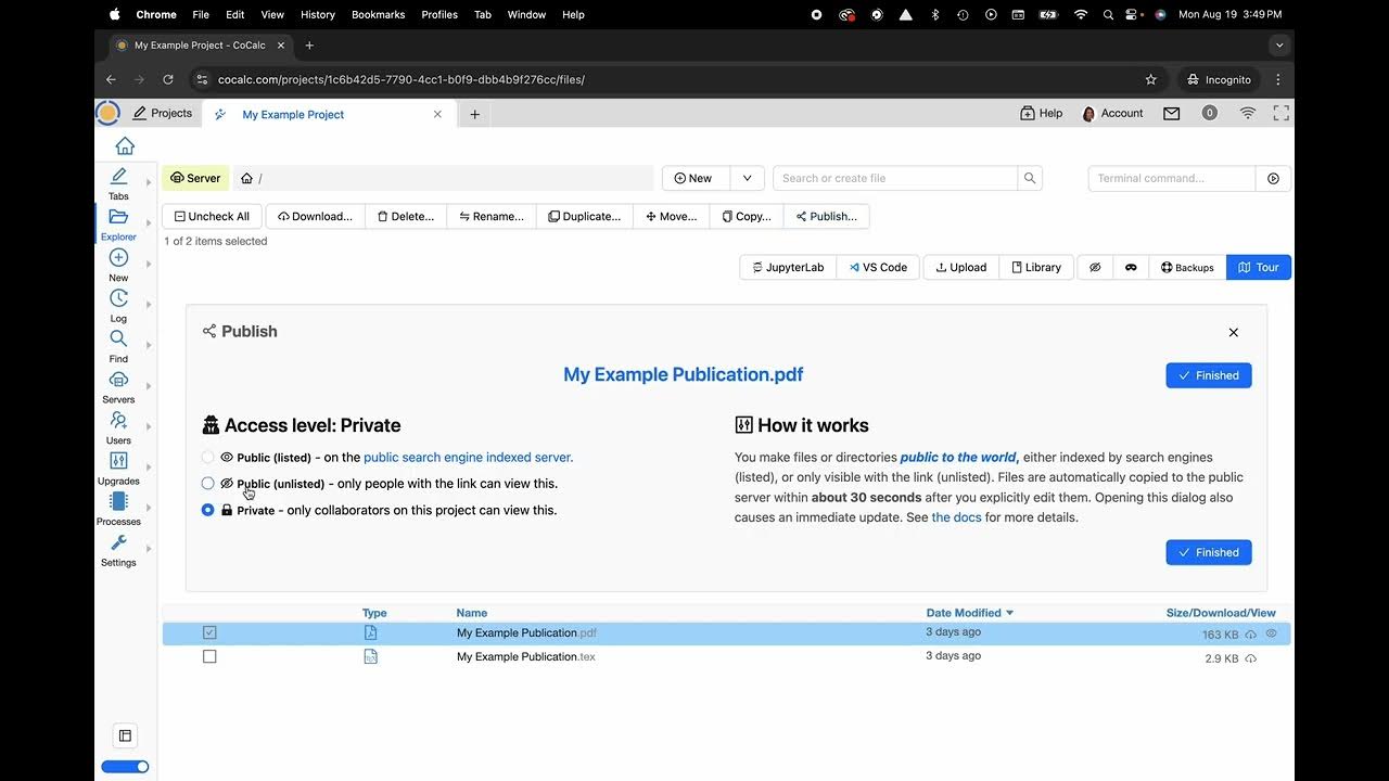 How to Publish a File in CoCalc - YouTube